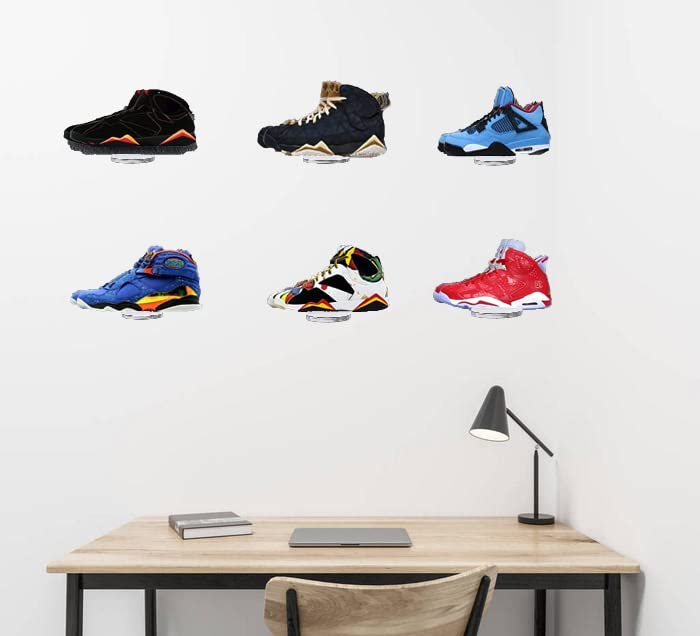 Clear Acrylic Floating Shelves for Wall Mount,Shoe Shelves,Floating Sneaker Display,Show Shelf,Wall Shoe Rack,Floating Shoe Display Shelf,Shoe Organizer Holder(12 pcs)