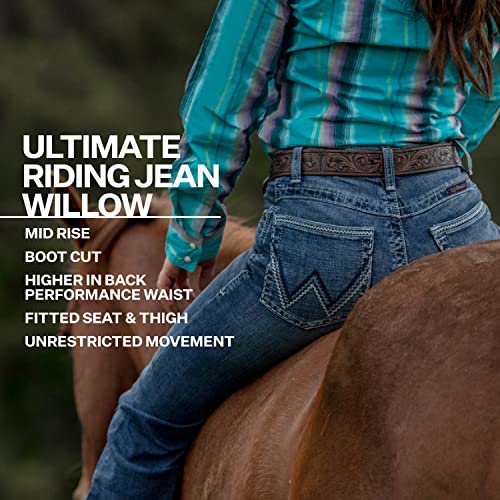 Wrangler Women's Willow Mid Rise Performance Waist Boot Cut Ultimate Riding Jean, Maggie, 7-32