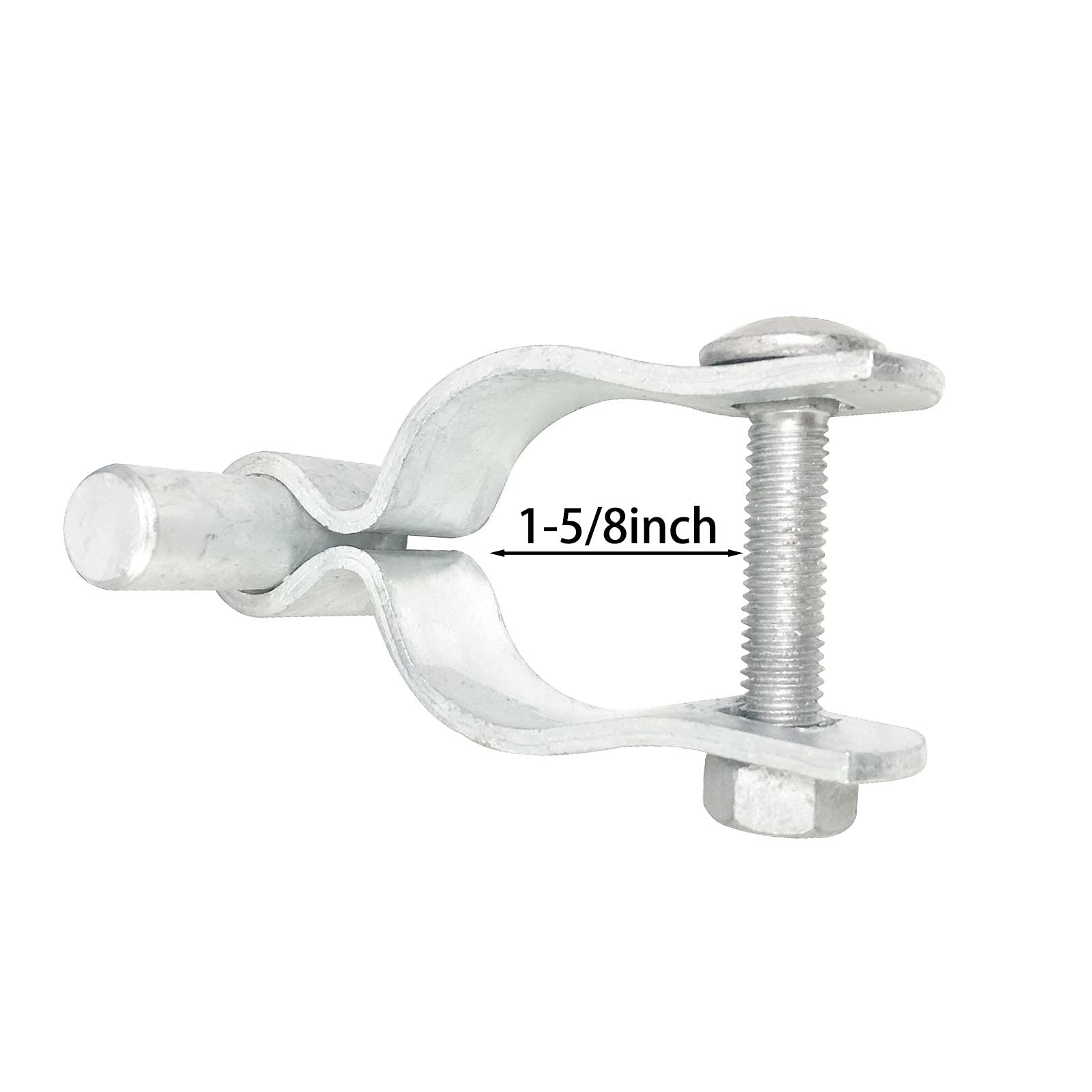 2 Pack Chain Link Fence Gate Post Hinge - Use for Outside Diameter Post/Pipe - Galvanized Chain Link Post Gate Hinge - Nut/Bolt Included (1-5/8 Inch)
