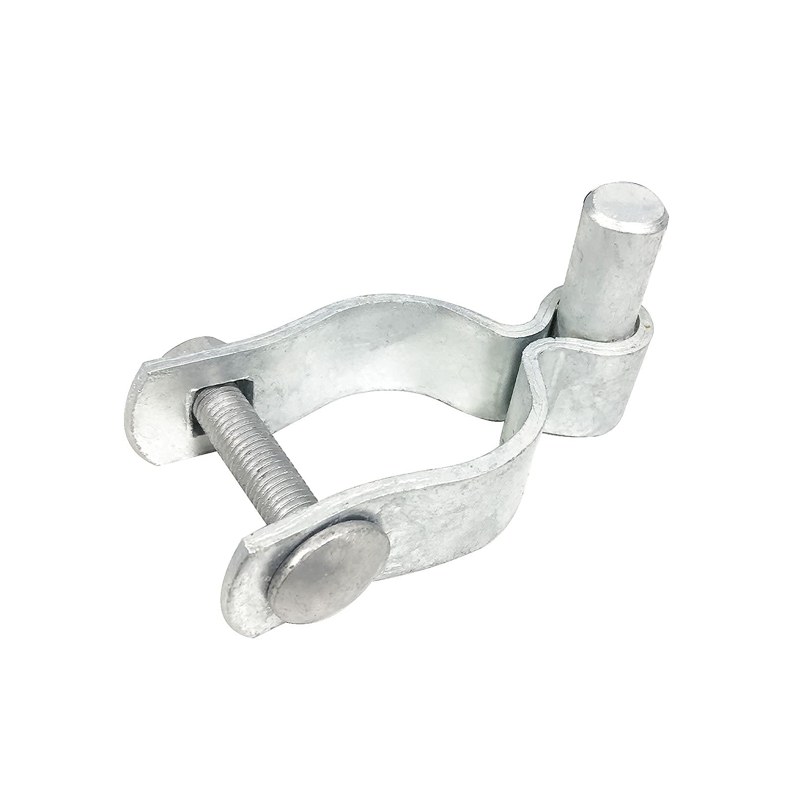 2 Pack Chain Link Fence Gate Post Hinge - Use for Outside Diameter Post/Pipe - Galvanized Chain Link Post Gate Hinge - Nut/Bolt Included (1-5/8 Inch)