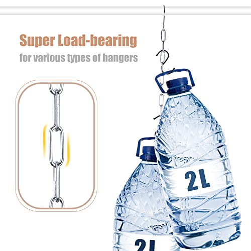 DTICON Hangers Space Saving, Metal Chain Clothes Hanger Organizer with 8 Slots, Magic Foldable Multiple Hangers in One, Collapsible Vertical Space Saver Hangers for Closet Organizer (Pack of 6)