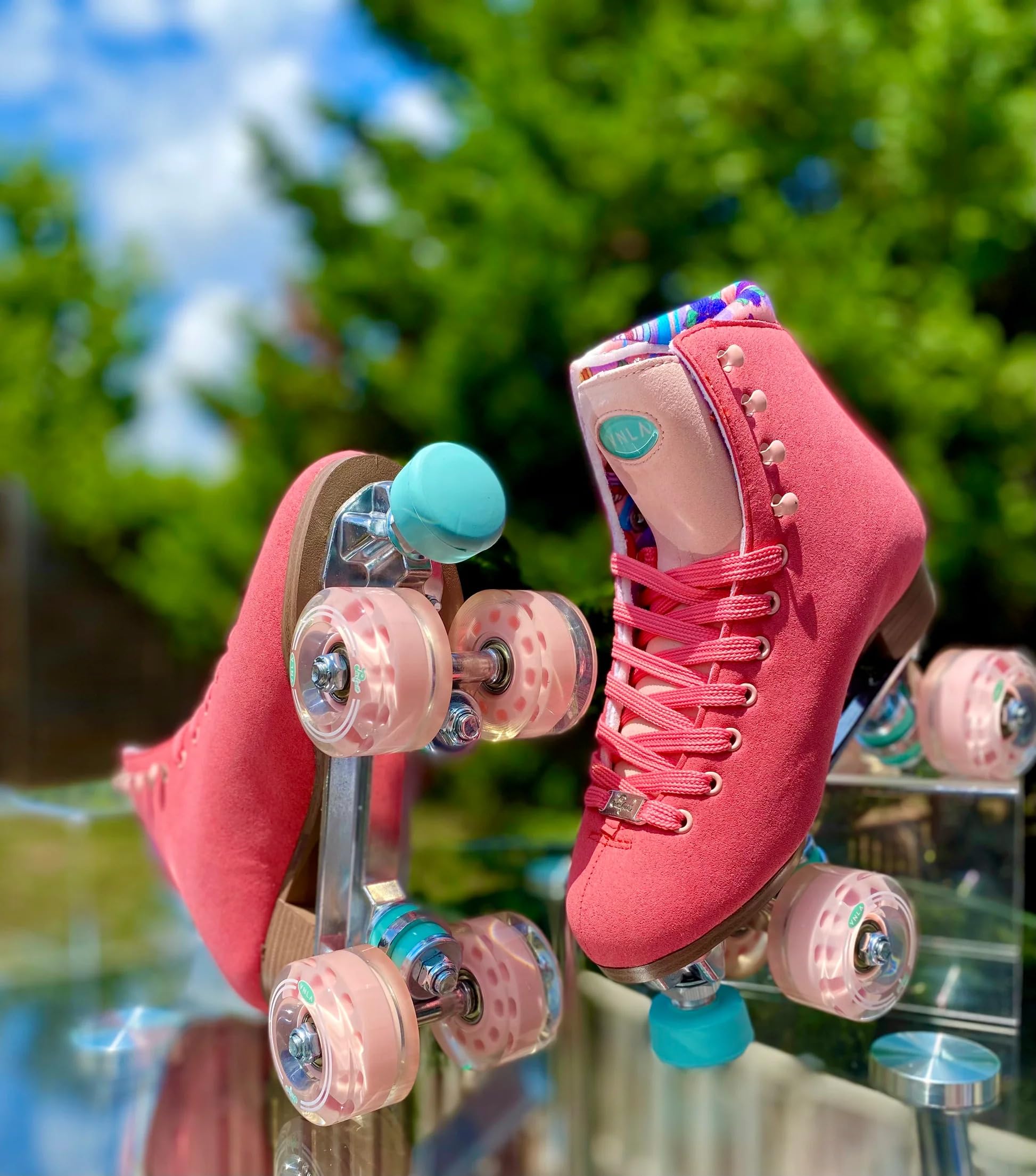 VNLA Parfait Outdoor Roller Skates for Women | Stylish Design, Comfortable, and Durable Quad Skates | Coral, Ladies 6