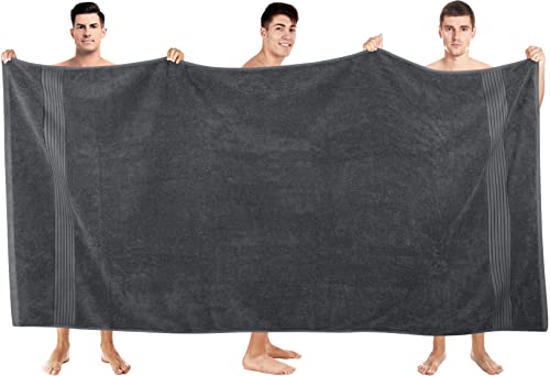Utopia Towels - Luxurious Jumbo Bath Sheet 2 Pack - 600 GSM 100% Cotton Highly Absorbent and Quick Dry Extra Large Bath Towel - Super Soft Hotel Quality Towel (35 x 70 Inches, Grey)