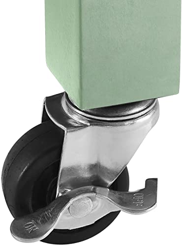 Crosley Furniture Savannah Wood Top Drop Leaf Rolling Kitchen Island Cart with Spice Rack and Shelves, Mint