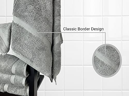 Towel Bazaar Premium Turkish Cotton Super Soft and Absorbent Towels (2-Piece Bath Sheet Towel, Gray)