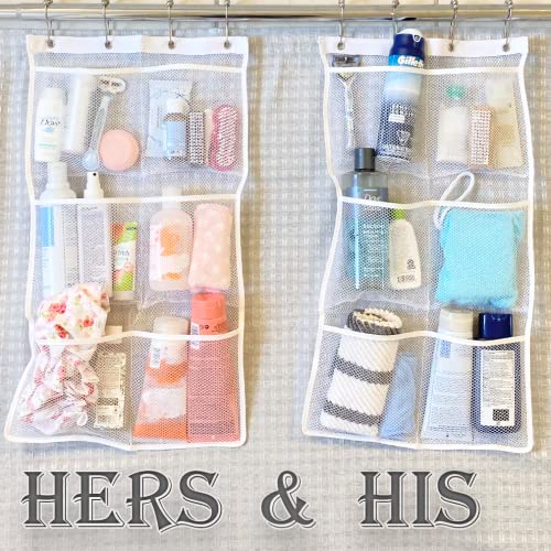 Evelots 2 Pack Shower Caddy/Organizer-Mesh-6 Pockets-Shampoo/Soap/Razor/Baby Bath Toys-Quick Dry