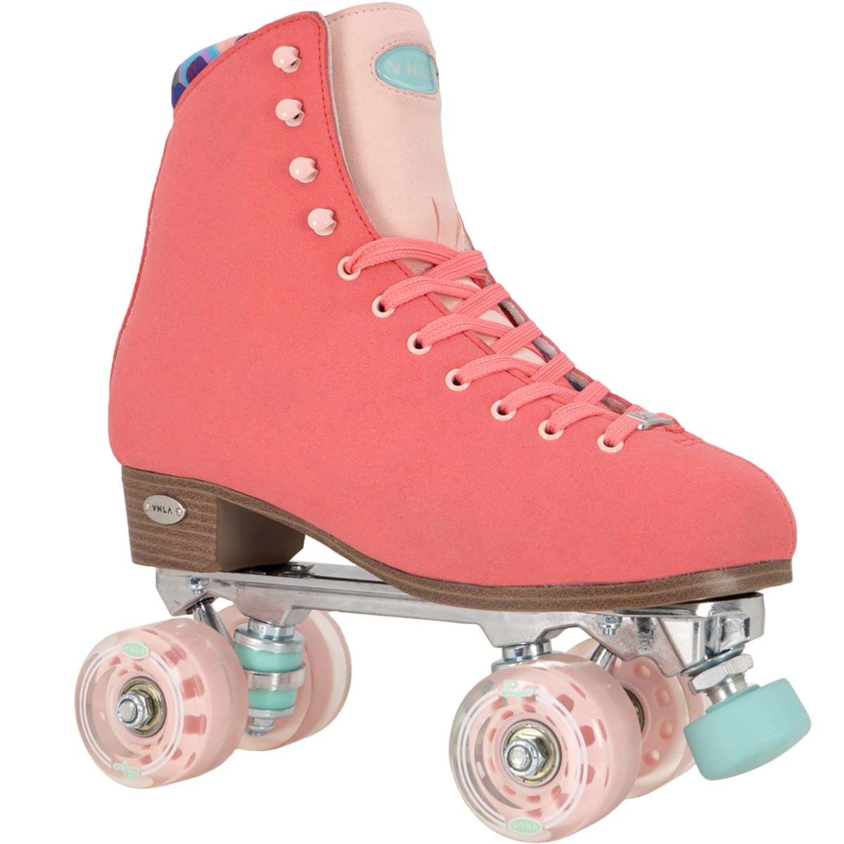VNLA Parfait Outdoor Roller Skates for Women | Stylish Design, Comfortable, and Durable Quad Skates | Coral, Ladies 6