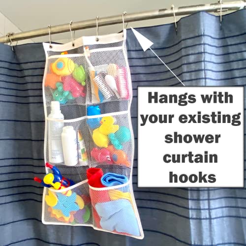 Evelots 2 Pack Shower Caddy/Organizer-Mesh-6 Pockets-Shampoo/Soap/Razor/Baby Bath Toys-Quick Dry
