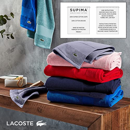 Lacoste Heritage Supima Cotton Bath Sheet, Light Denim, 35" x 70"
