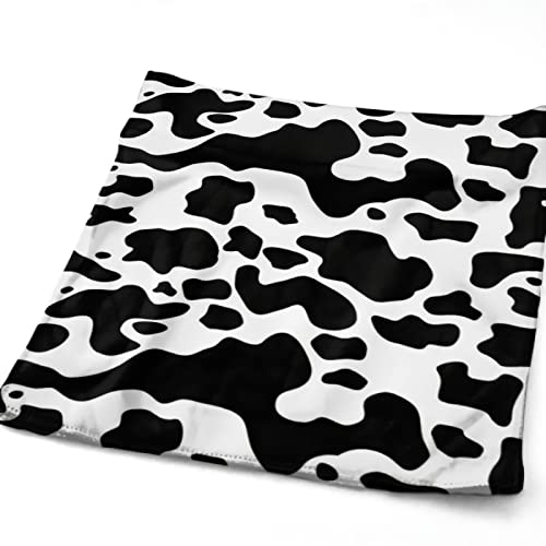 Cafl Black and White Cowhide Texture Hand Towels Cow Print Towels for Bathroom Microfiber Highly Absorbent Face Towels Sport Sweat Towel Gym Yoga Spa Pool 12 x 27.5in