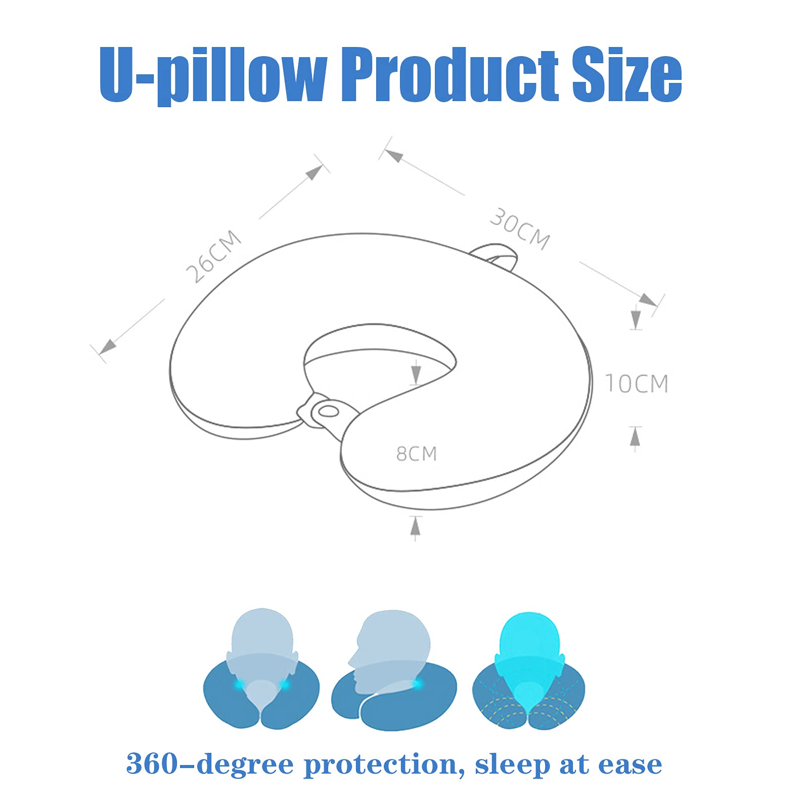 DUANY STORE Neck Pillow for Traveling, Upgraded Travel Neck Pillow for Airplane 100% Pure Memory Foam Travel Pillow for Flight Headrest Sleep, Portable Plane Accessories