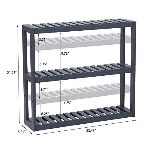 SensaitiN 3 Tier Bamboo Bathroom Rack Shelf Adjustable Wall Storage Organizer Space Saving Bathroom organizer Closet organizers and storage Organization and storage Bathroom storage Bathroom shelves