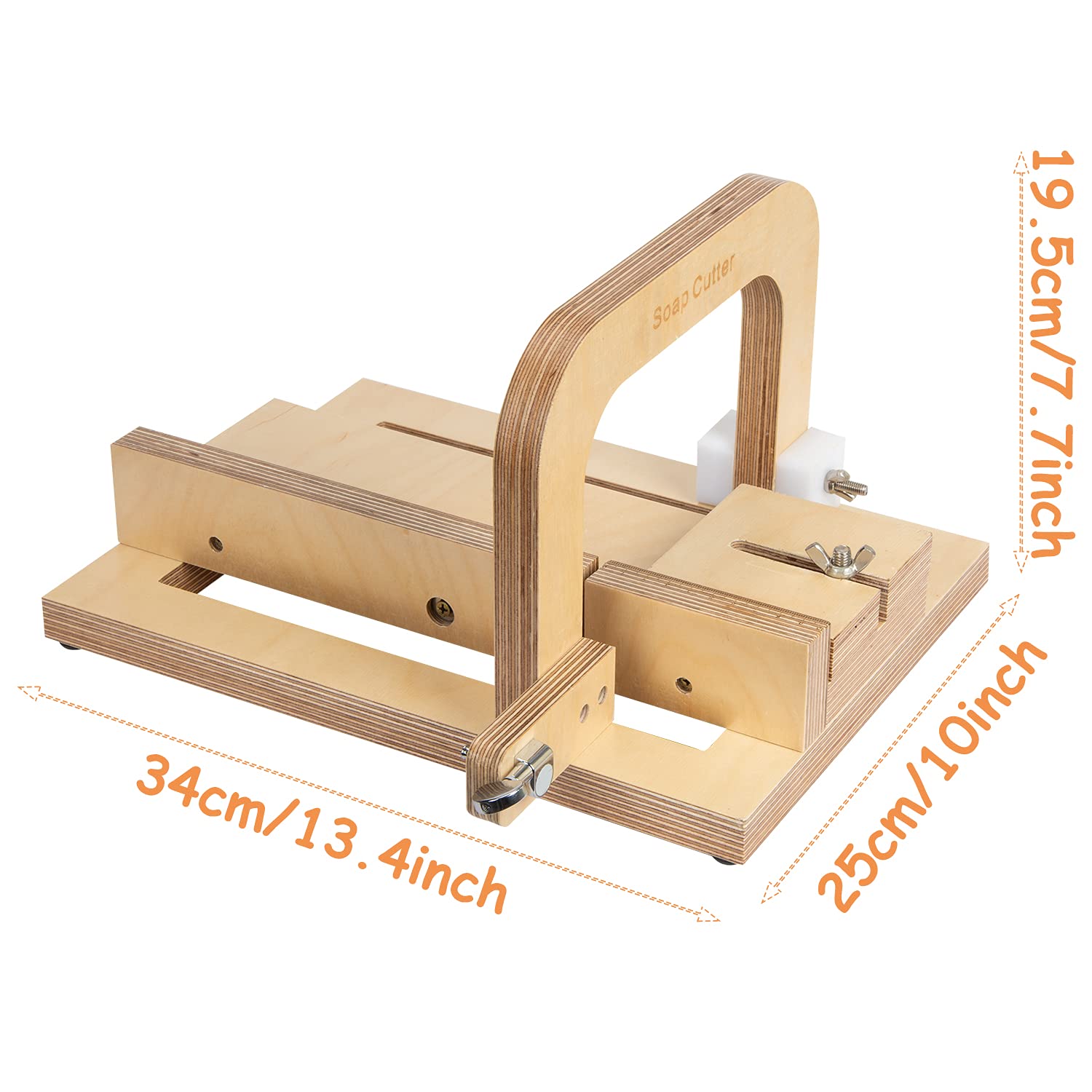 Evinis Wooden Soap Cutter Adjustable Wire Slicer Cutting Tool for Handmade Soap Making Candles Trimming Cheese DIY Cutting Making Tool (Style1) (Z-01)