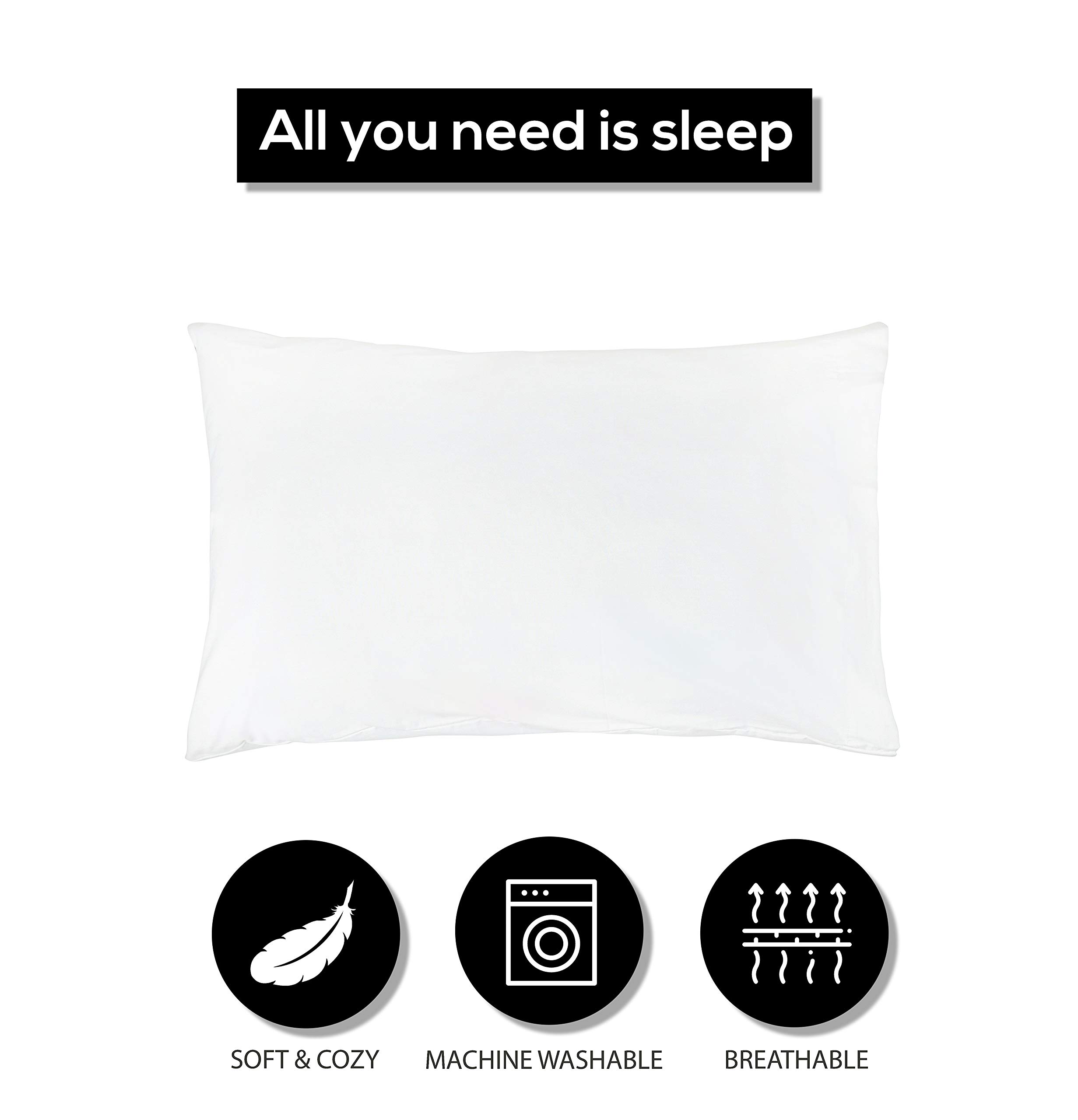 Aveesha 12 Pack Poly Cotton Pillow Cases - Standard Size White Pillowcases - 180 Thread Count Percale Weave Pillow Covers - Perfect for Home, Hotels and Hospital Use