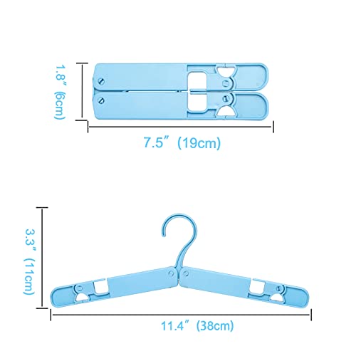 6-Pack Foldable Travel Hanger Pants Hangers Lightweight and Durable Non-deformable Plastic Cloths Hanger Fits All Clothes and Socks Towel Can Be Folded Down for Easy Storage (6)
