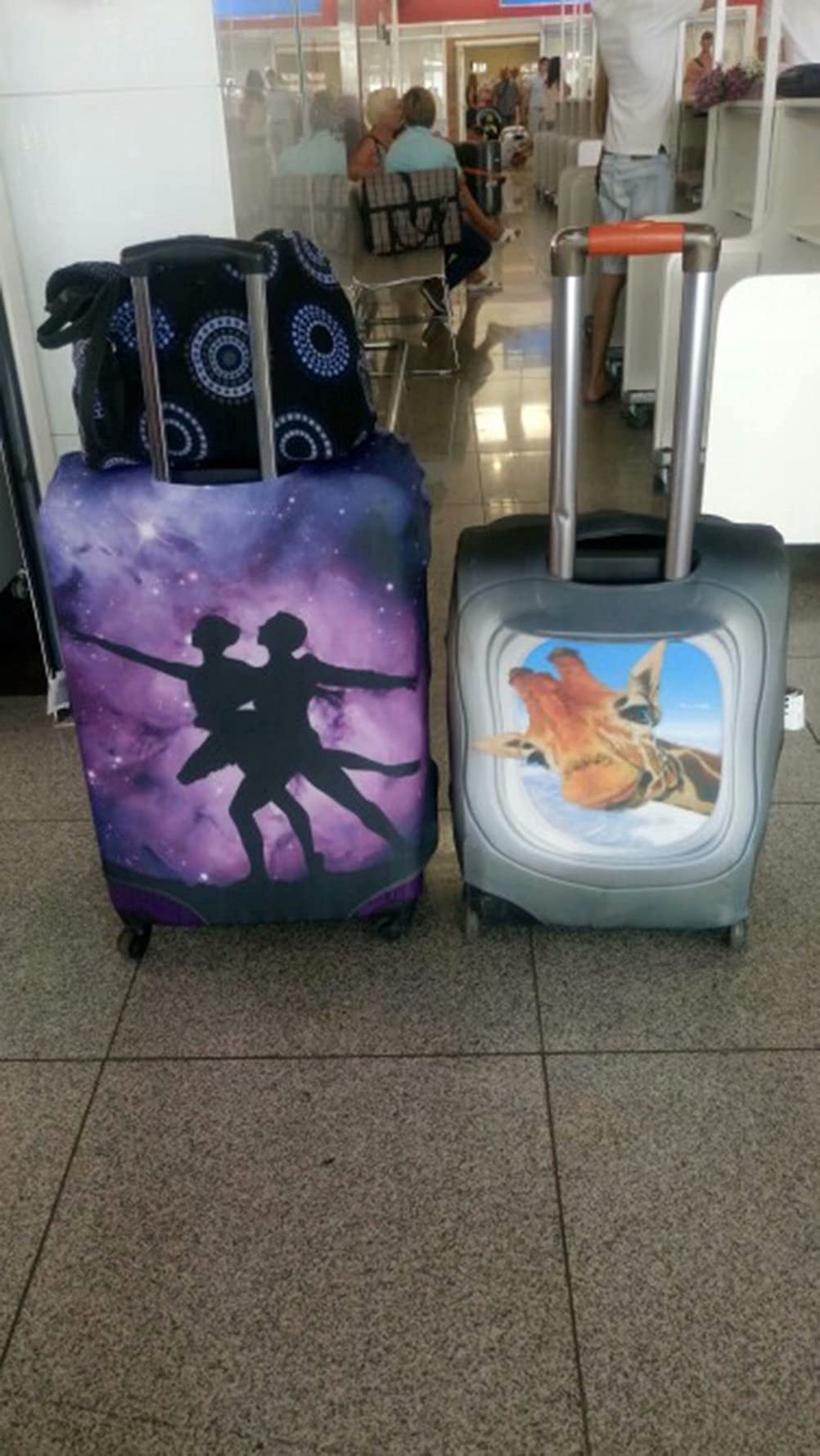 BIGCARJOB Funny Giraffe Printed Fabric Luggage Protective Cover for 26-28 inch Trolley Case Suitcase Dust Cover Travel Accessories