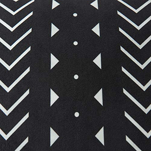 Nestinco Set of 2 Black Pillow Covers 22 x 22 inches Boho Tribal Polyester Blend Square Decorative Throw Pillow Covers for Sofa Couch Bed Decor