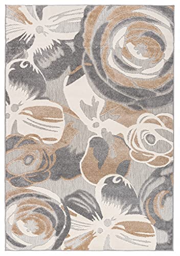 Rugshop Ravenna Modern Large Floral Flowers Indoor/Outdoor Area Rug 7'10" x 10' Gray