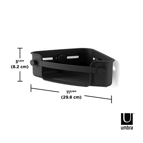 Umbra Flex Shower Storage Accessories with Patented Gel-Lock Technology Suction Cup, Black