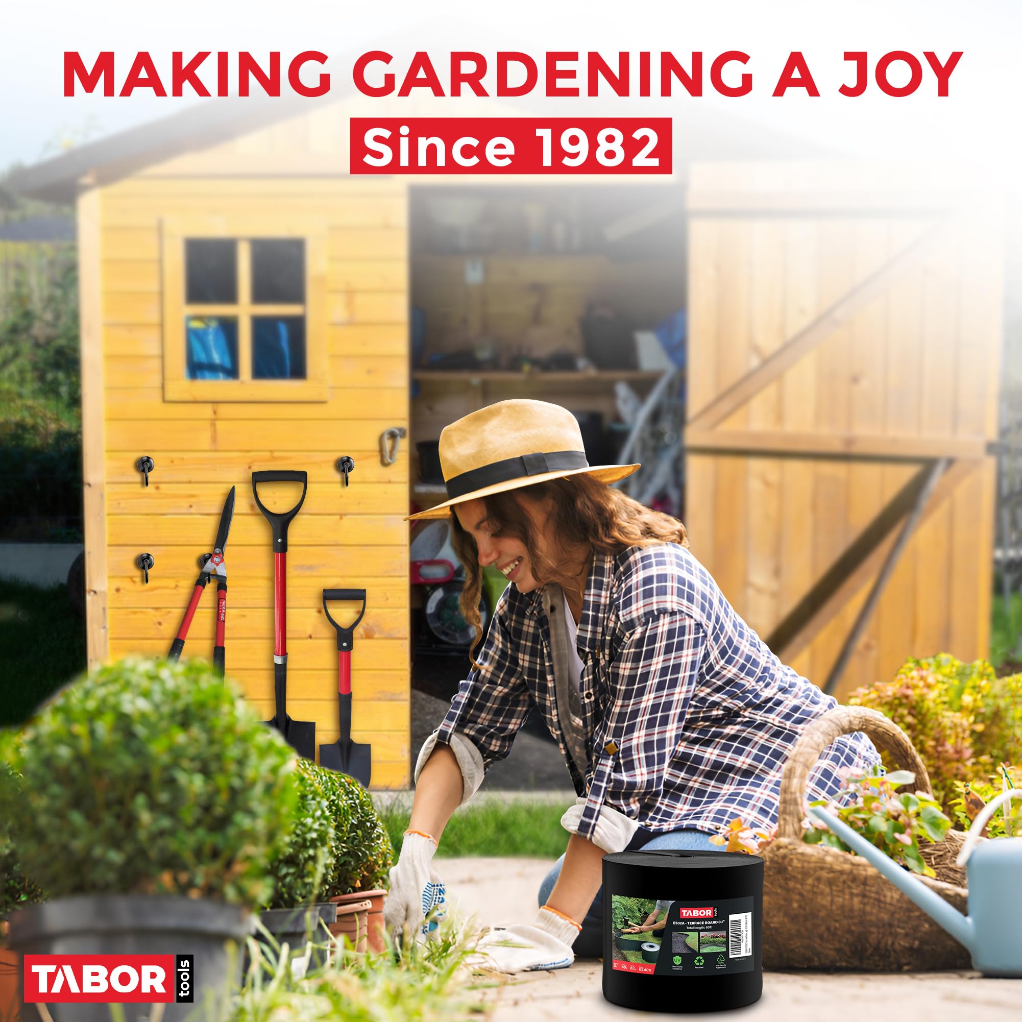 TABOR TOOLS 20 Ft Terrace Board, 5 Inch High, 0.1" Inch Thickness, Landscape Edging Coil, Grass Barrier, Bender Board, Garden Liner, ES30. (Black)
