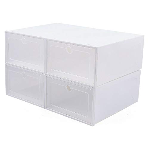 GDAE10 20pcs Shoe Storage Boxes Clear Shoe Box Storage Containers Shoe Box Clear Plastic Stackable Foldable Shoe Storage Box Sets Home Organizer for Sneaker Display(12.9β*9β*5.5β)