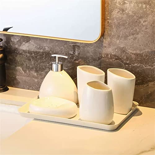 CZDYUF Bathroom Supplies Set Wedding Wash Cup Set Bathroom Five-Piece Set European Ceramic Wash
