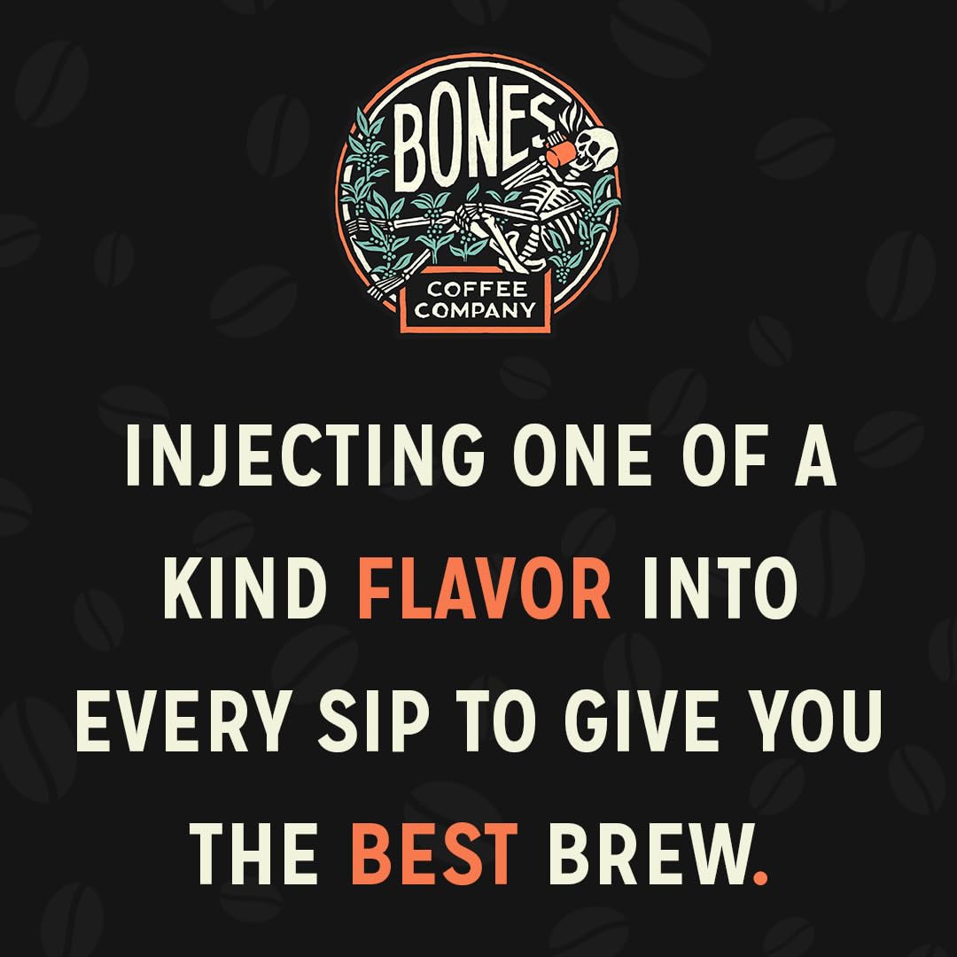 Bones Coffee Company French Vanilla Flavored Coffee Beans, Medium Roast Ground Coffee Low Acid, Creamy Vanilla Flavor (12 oz)