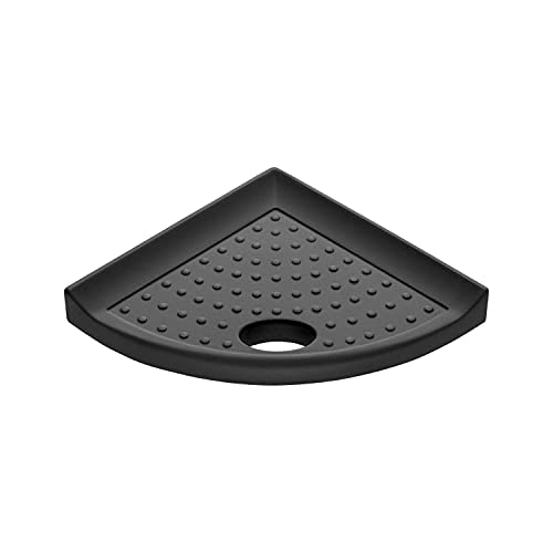 Questech Décor 5 Inch Shower Footrest, Wall Mounted Corner Shower Shaving Shelf, Retrofit Shower Caddy For Tiled Shower Walls, Bathroom Corner Shelf, 5 Inch Metro Flatback, Graphite Black