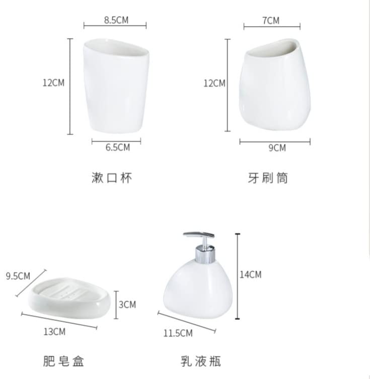 CZDYUF Bathroom Supplies Set Wedding Wash Cup Set Bathroom Five-Piece Set European Ceramic Wash