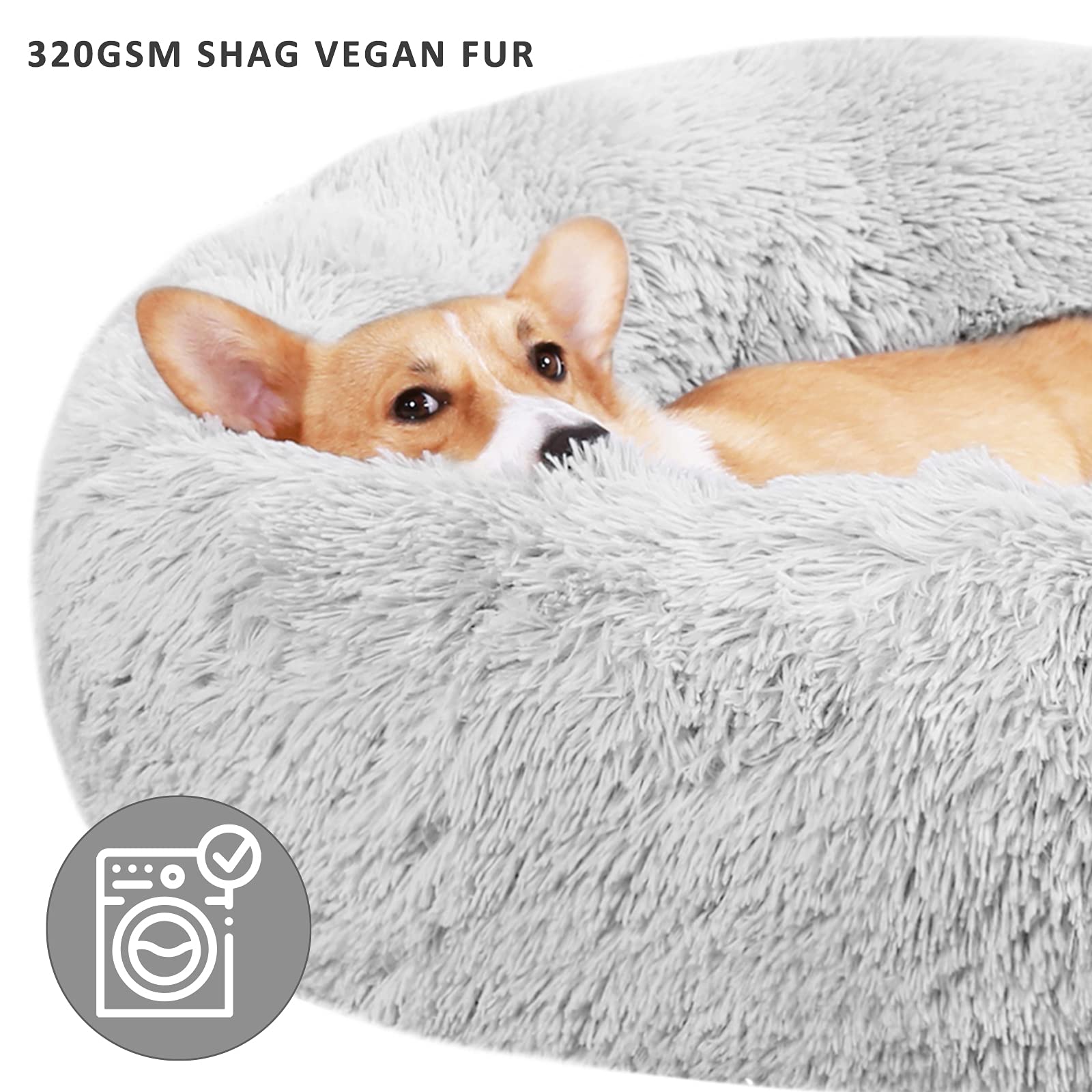 METCHIC Calming Dog Beds Large Dogs, Anxiety Dog Beds Medium Dogs, Dog Cuddler Beds Small Dogs, 36''
