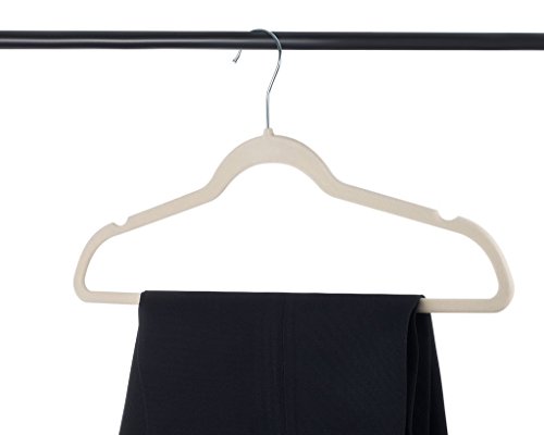 Home-it 30 Pack Clothes Ivory Hangers Ultra Thin No Slip Hanger Hook Swivel 360-Ultra Thin, Ivory (30 Pack)