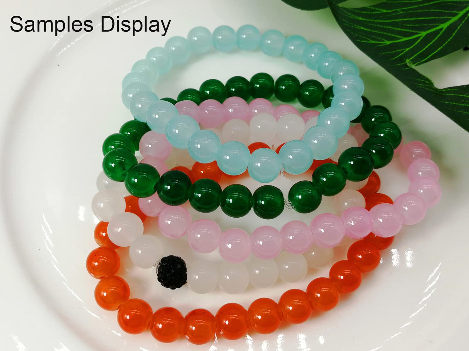 Pamir Tong 1500PCS 6mm Glass Round Beads Bulk， Imitative Jade Beads, Bracelet Loose Beads for Jewelry Making Earring, Necklaces, and DIY Crafts (6mm)