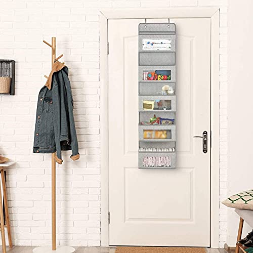 NC Hanging Handbag Organizer for Wardrobe Closet Transparent Storage Door Wall Clear Sundry Room Bedroom Bathroom Gray Hanger Pouch