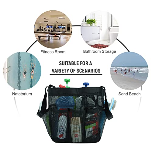 Ynport Mesh Shower Caddy for College Dorm Room Hanging Portable Shower Tote Bag Large Toiletry Bag Bathroom Accessories Basket