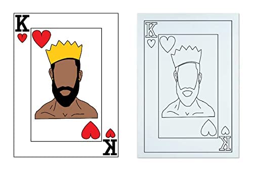 King Queen Playing Cards (2 Pack) 12x16 Canvas Paint Party Kits Pre-Drawn Outline Canvas for Paint and Sip