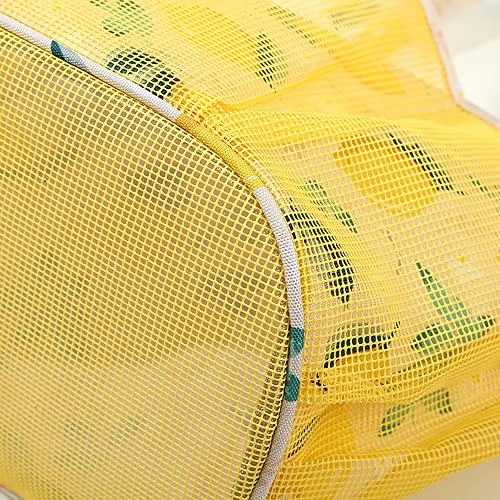Mesh Shower Caddy Bag - Mesh Shower Basket for College Dorm Room Essentials, Portable and Light Quick Dry Bath Organizer for Beach Camp Gym (Yellow)