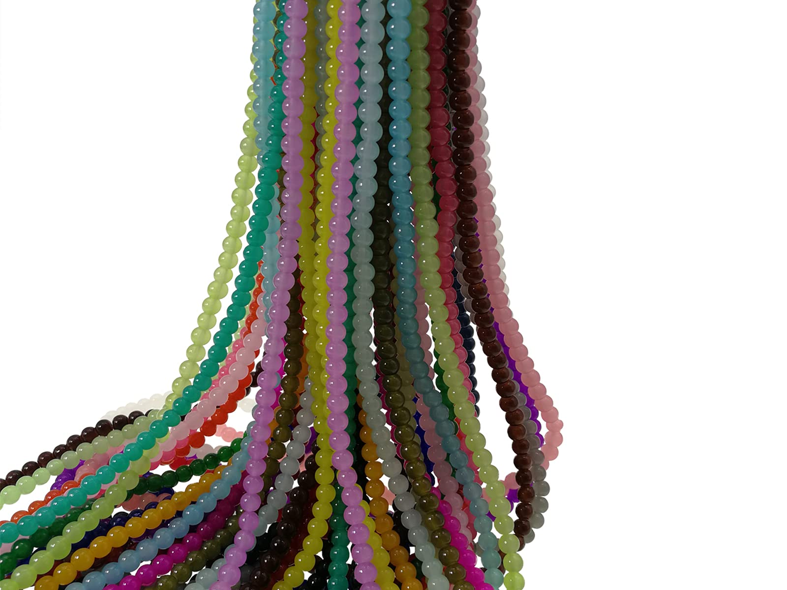 Pamir Tong 1500PCS 6mm Glass Round Beads Bulk， Imitative Jade Beads, Bracelet Loose Beads for Jewelry Making Earring, Necklaces, and DIY Crafts (6mm)