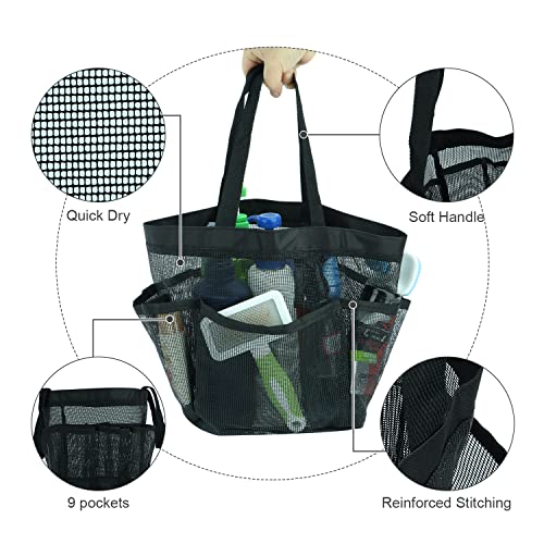 Ynport Mesh Shower Caddy for College Dorm Room Hanging Portable Shower Tote Bag Large Toiletry Bag Bathroom Accessories Basket