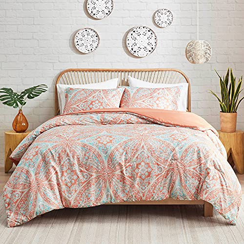 Hyde Lane Full/Queen Coral Bedding Sets - Classic Damask Medallion Bedding Set for Women | Beautiful Summer Comforter - 90x90-3 Piece : 1 Comforter + 2 Shams