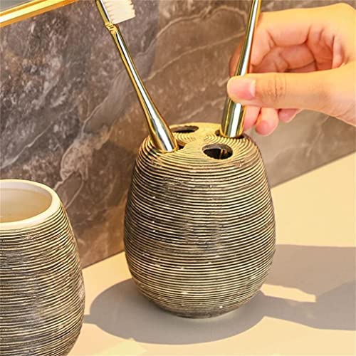 CZDYUF Ceramic Wash Bathroom Toilet Supplies Set Handmade Retro Wash Set Bathroom Five-Piece Set