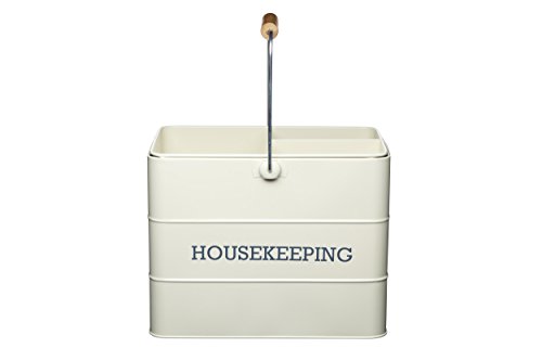 KitchenCraft Living Nostalgia Metal Cleaning Caddy, 33 x 21 x 26 cm - Antique Cream