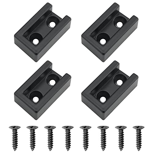 ITROLLE 4PCS Aluminum Alloy Closet Rod End Support Pole Sockets Flange Rod Holder Wardrobe Bracket Heavy Duty Closet Pole Sockets Flange Rod Holder, Black