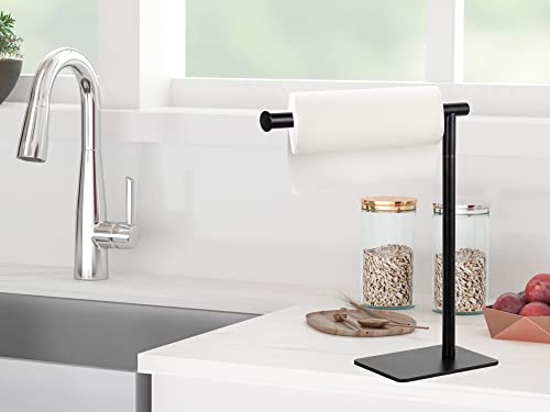 Hand Towel Holder Stand, DECLUTTR Stainless Steel Towel Rack for Bathroom Countertop, Black Free Standing Hand Towel Rack