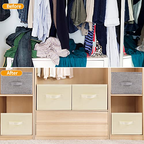 FIKLET Wardrobe Closet Organizer and Storage for Clothes, Foldable Drawer Dividers Organizers for Jeans, Pants, Shirts, Leggings, Stackable Clothing Bins for Closets Organization with Sturdy Handles