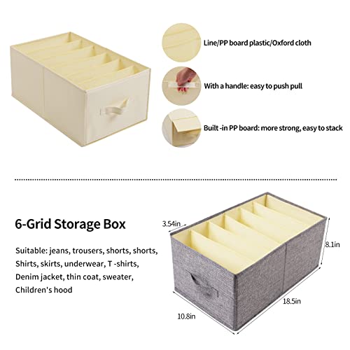 FIKLET Wardrobe Closet Organizer and Storage for Clothes, Foldable Drawer Dividers Organizers for Jeans, Pants, Shirts, Leggings, Stackable Clothing Bins for Closets Organization with Sturdy Handles