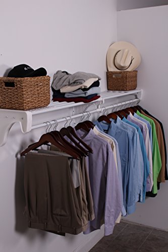 EZ Shelf DIY Expandable Closet Shelf and Rod - 29β - 49β -White- Mounts to 1 Sidewall and Backwall