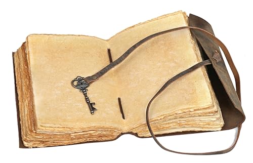 cuero Compass Vintage Leather Journal Antique Handmade Bound Journal with Deckle Edge Paper Diary Leather Sketchbook Drawing Journal Notebook Great Gift Men & Women (6X8 Inch)