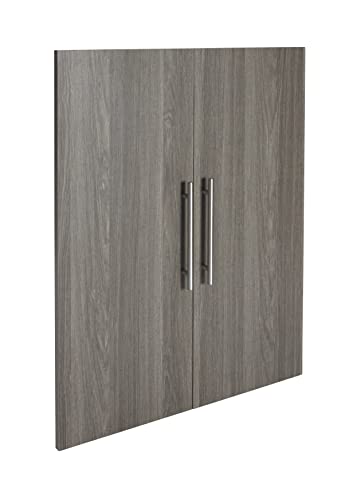 ClosetMaid SuiteSymphony Wood Closet Door Set Pair, Add On Accessory, Modern Style, for Storage Clothes, for 25 in. Units, Graphite Grey/Satin Nickel