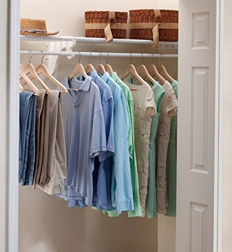 EZ Shelf DIY Expandable Closet Shelf and Rod - 29β - 49β -White- Mounts to 1 Sidewall and Backwall
