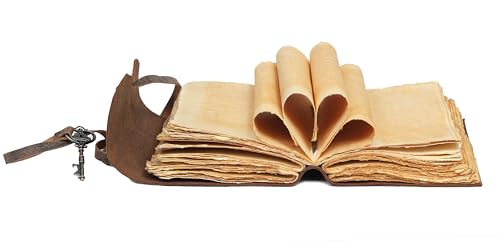 cuero Compass Vintage Leather Journal Antique Handmade Bound Journal with Deckle Edge Paper Diary Leather Sketchbook Drawing Journal Notebook Great Gift Men & Women (6X8 Inch)